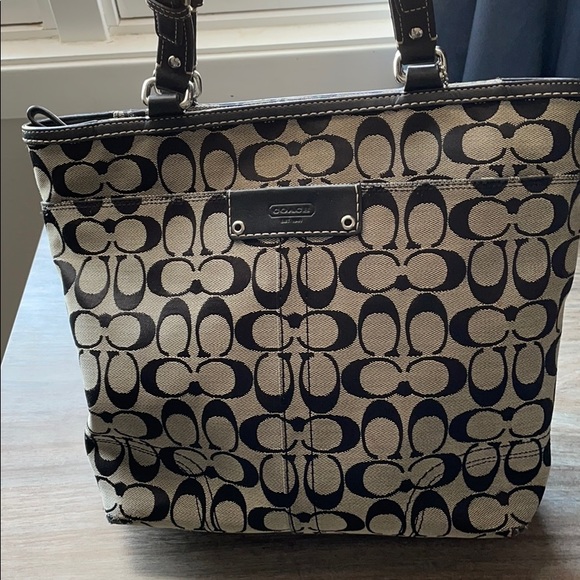 Coach | Bags | Signature Coach Purse Black Great Used Condition | Poshmark